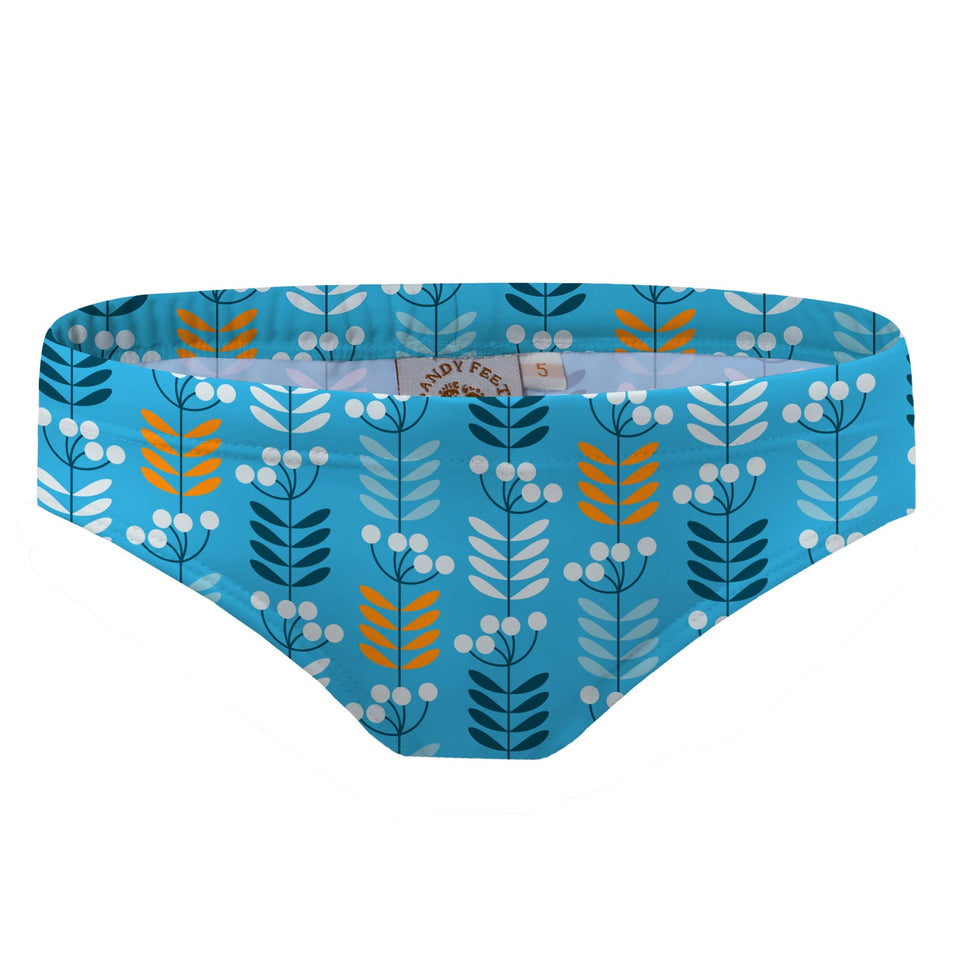 Azure Retro Stems Bikini Bottoms | Sandy Feet Australia