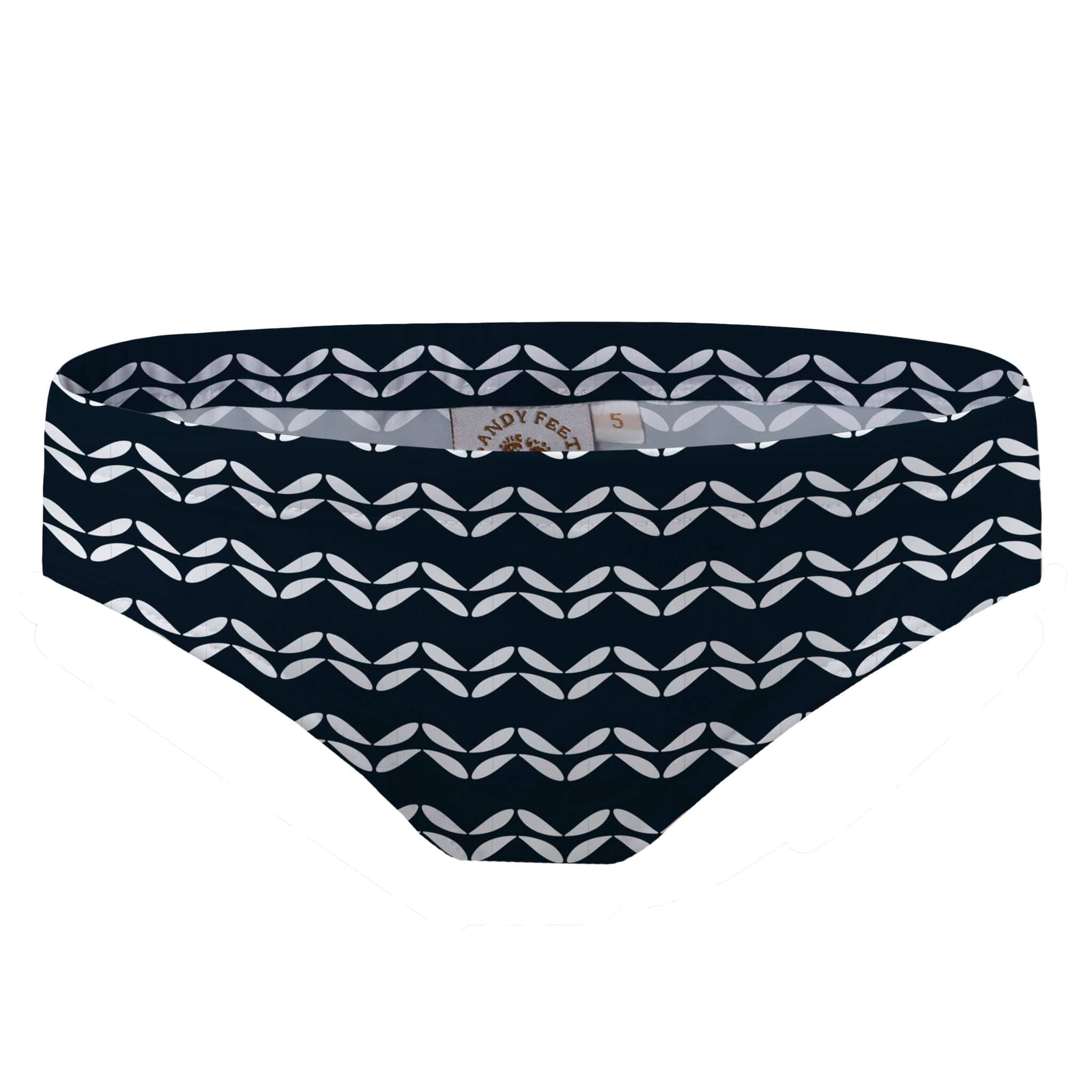 Navy Leaf Chevron Bikini Bottoms | Sandy Feet Australia