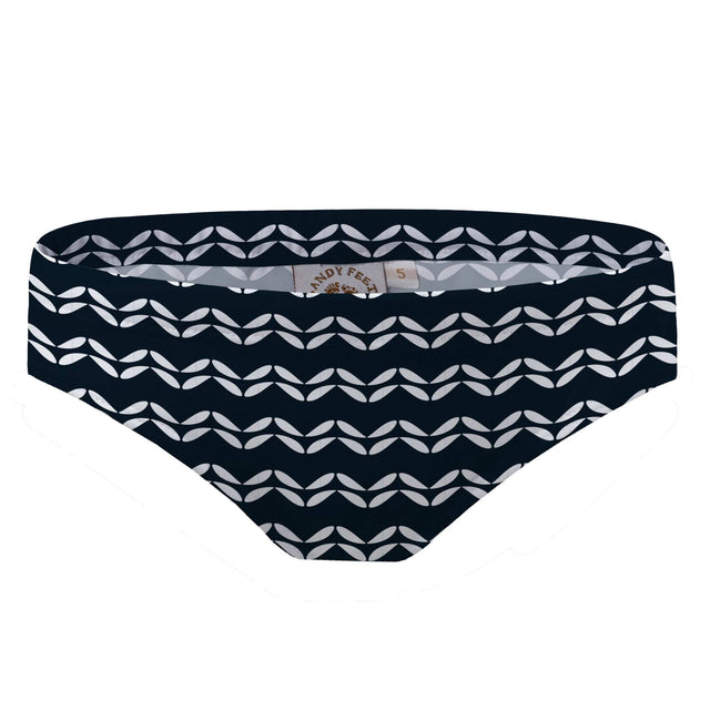 Navy Leaf Chevron Bikini Bottoms | Sandy Feet Australia