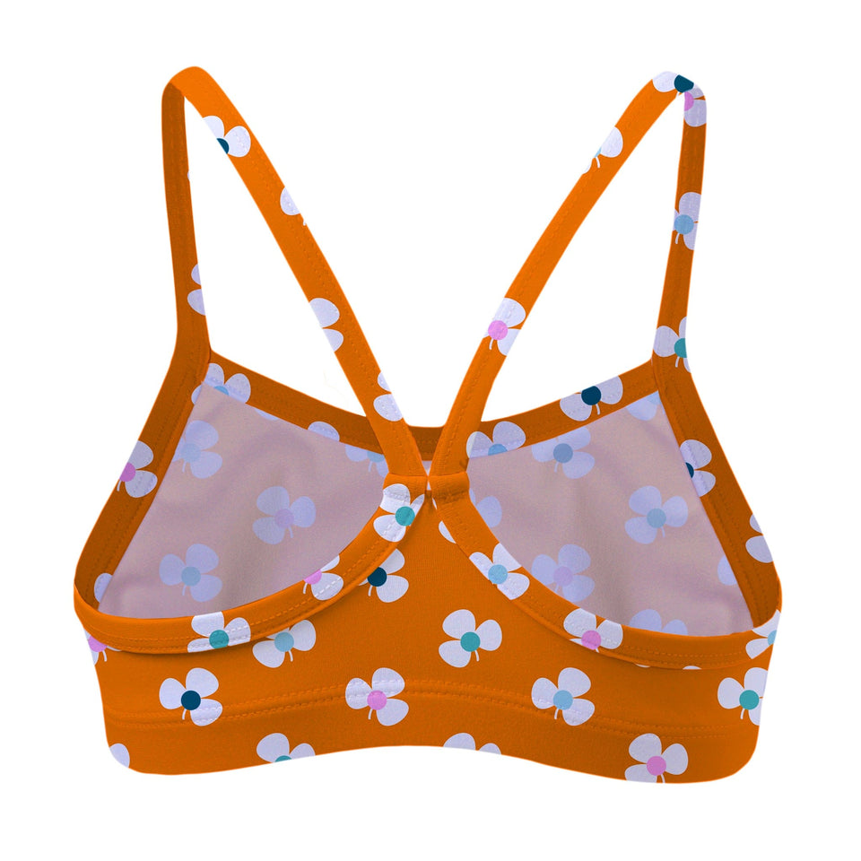 Tangerine Flower Burst Bikini Top | Sandy Feet Australia