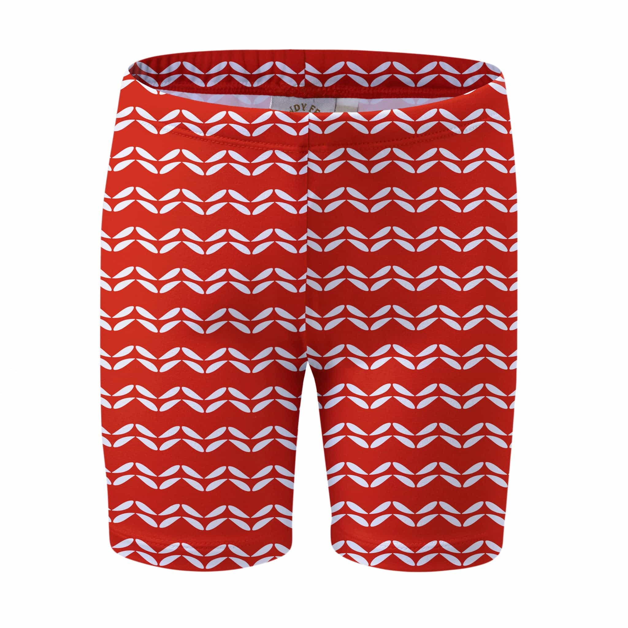 UPF50+ Red Leaf Chevron LONG Swim Shorts | Sandy Feet Australia