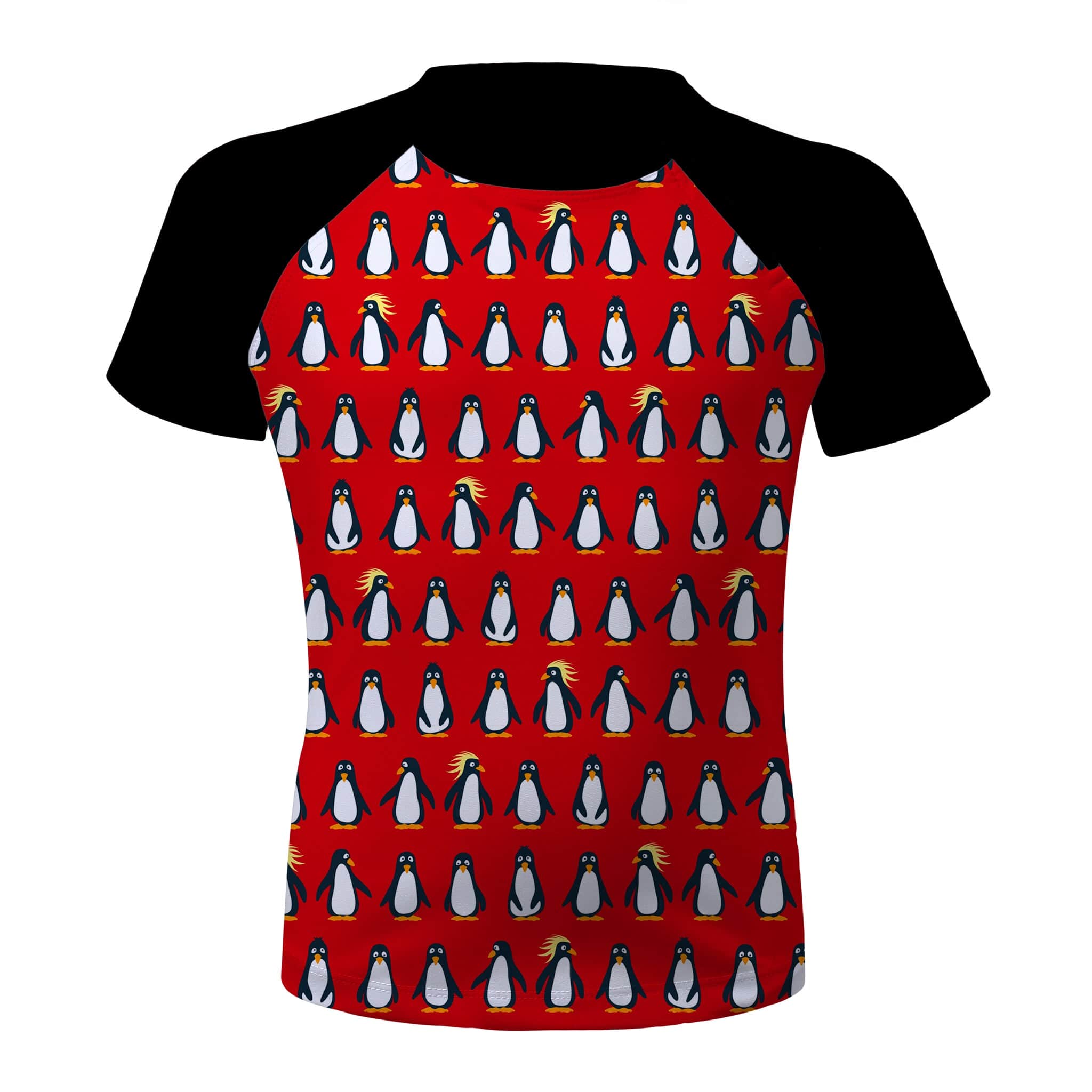 Red Penguin Short Sleeve Zip Rashie | Sandy Feet Australia