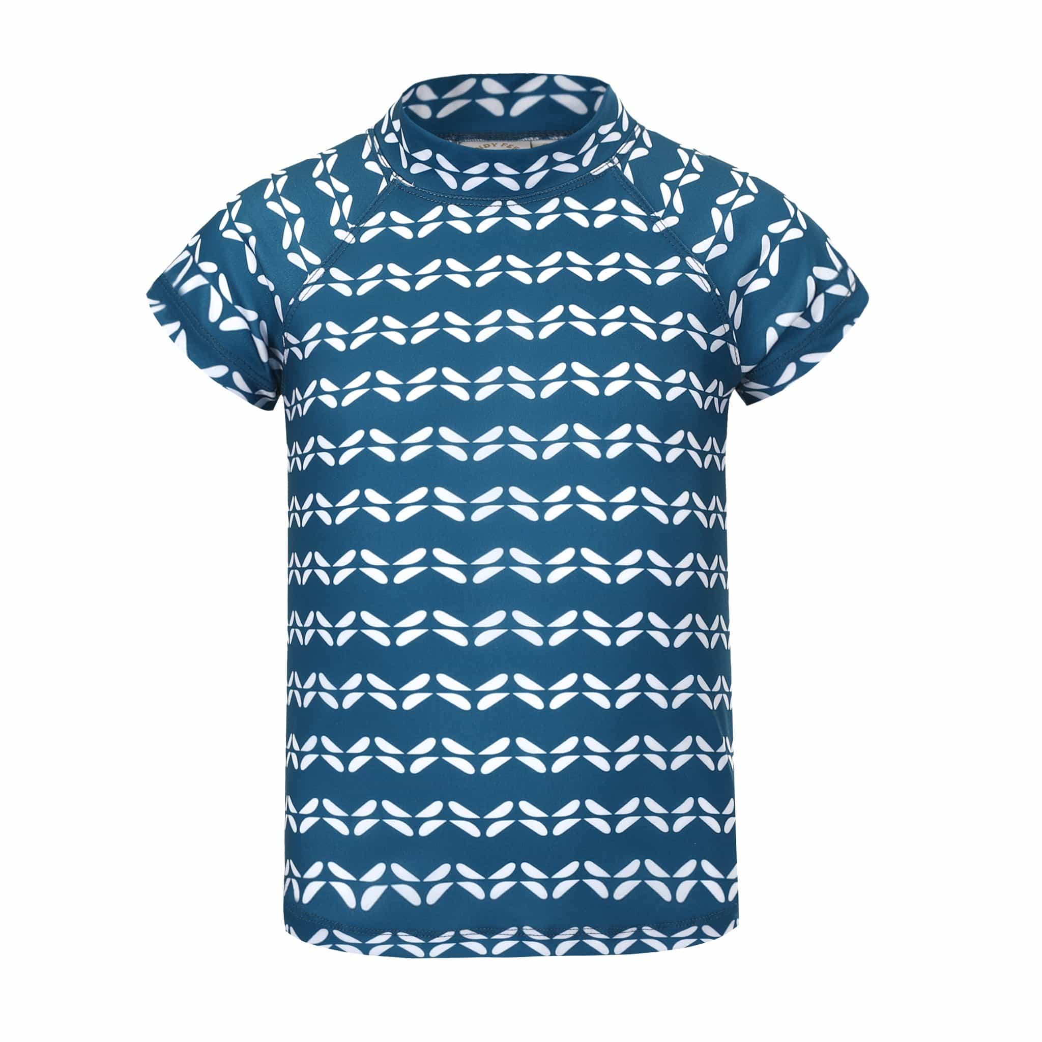 UPF50+ Girls Aegean Chevron Short Sleeve Rashie | Sandy Feet Australia